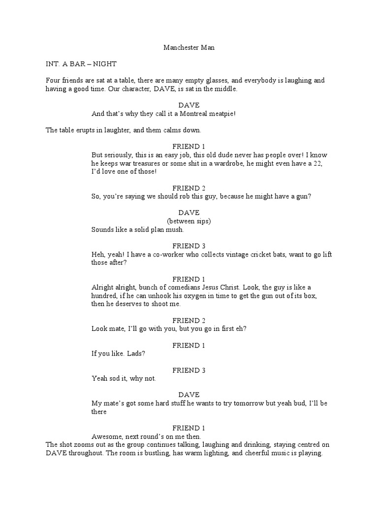 Manchester Man Script | PDF