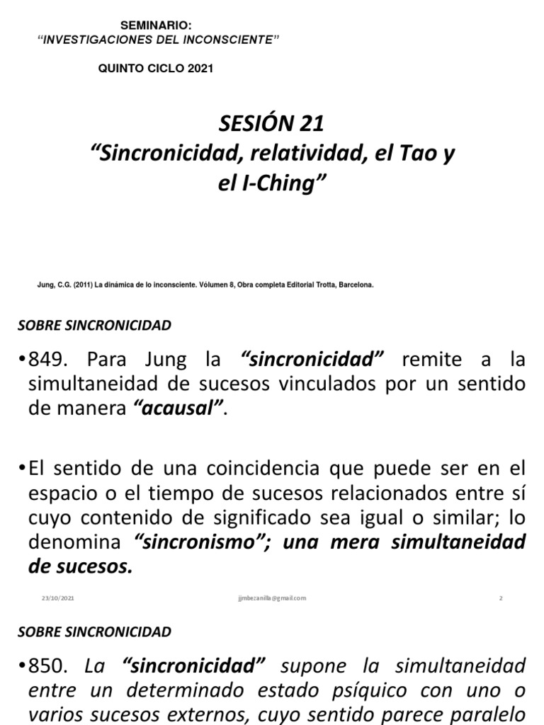 Jung, Sincronicidad y Relatividad | PDF | Sincronicidad | Experimentar