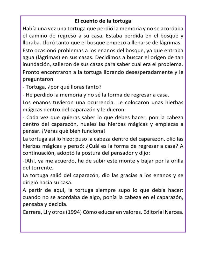 El Cuento de La Tortug1 | PDF | Tortuga