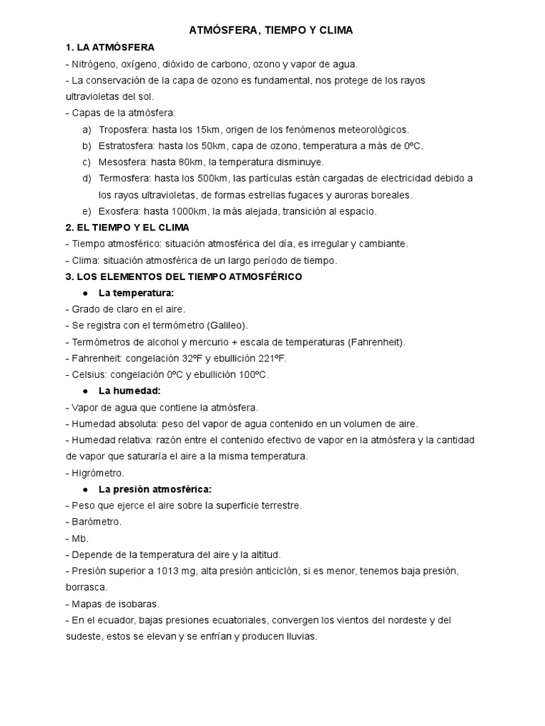 Atmósfera, Tiempo y Clima | PDF | Herida | Atmósfera