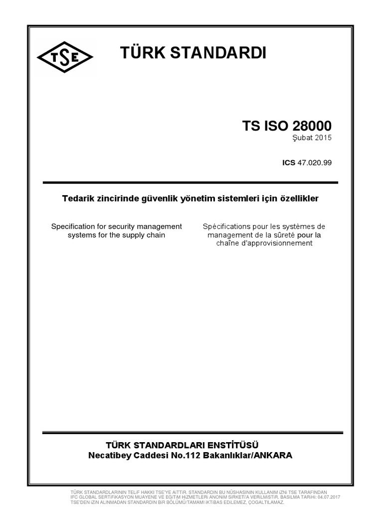 TS Iso 28000 | PDF