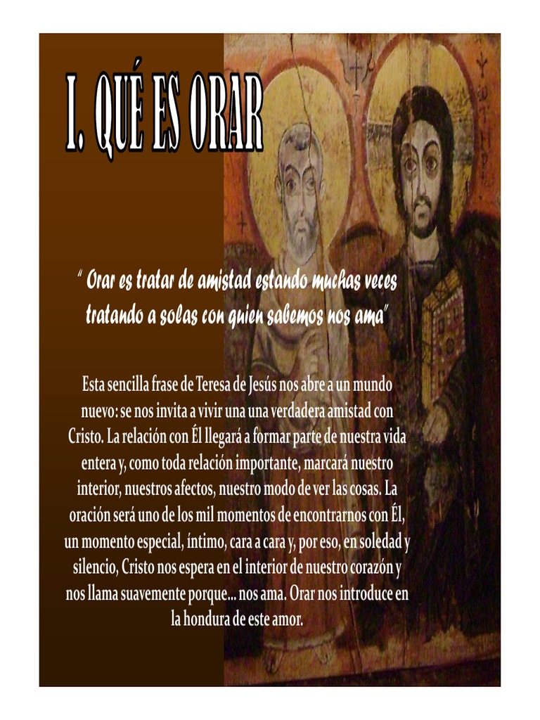 Orar Es Tratar de Amistad Estando Muchas Veces Orar Es Tratar de ...