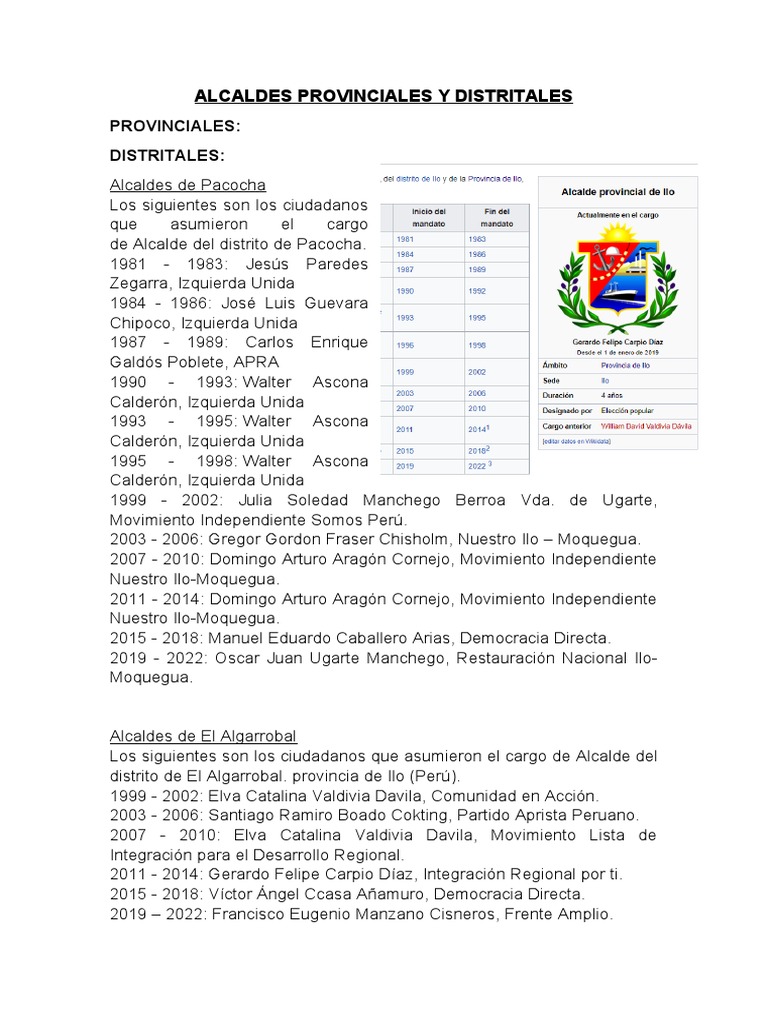 Informacion Sobre Ilo | PDF