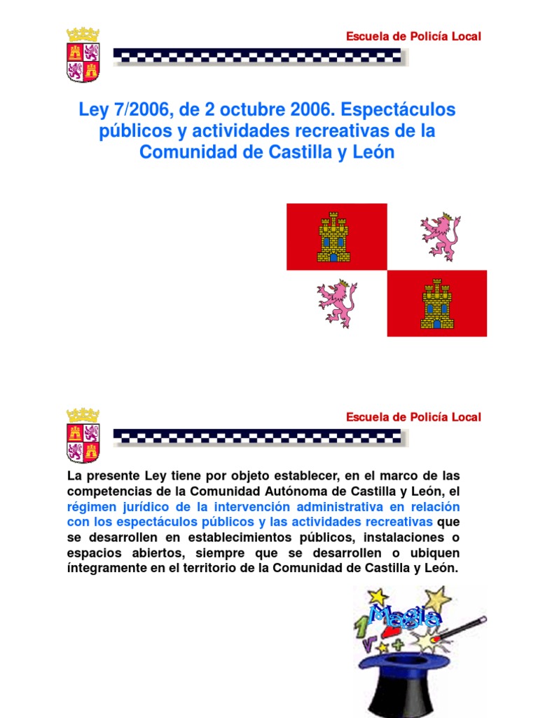 ESPECTÁCULOS CYL Ley 72006, de 2 Octubre 2006 | PDF | Policía | Seguro