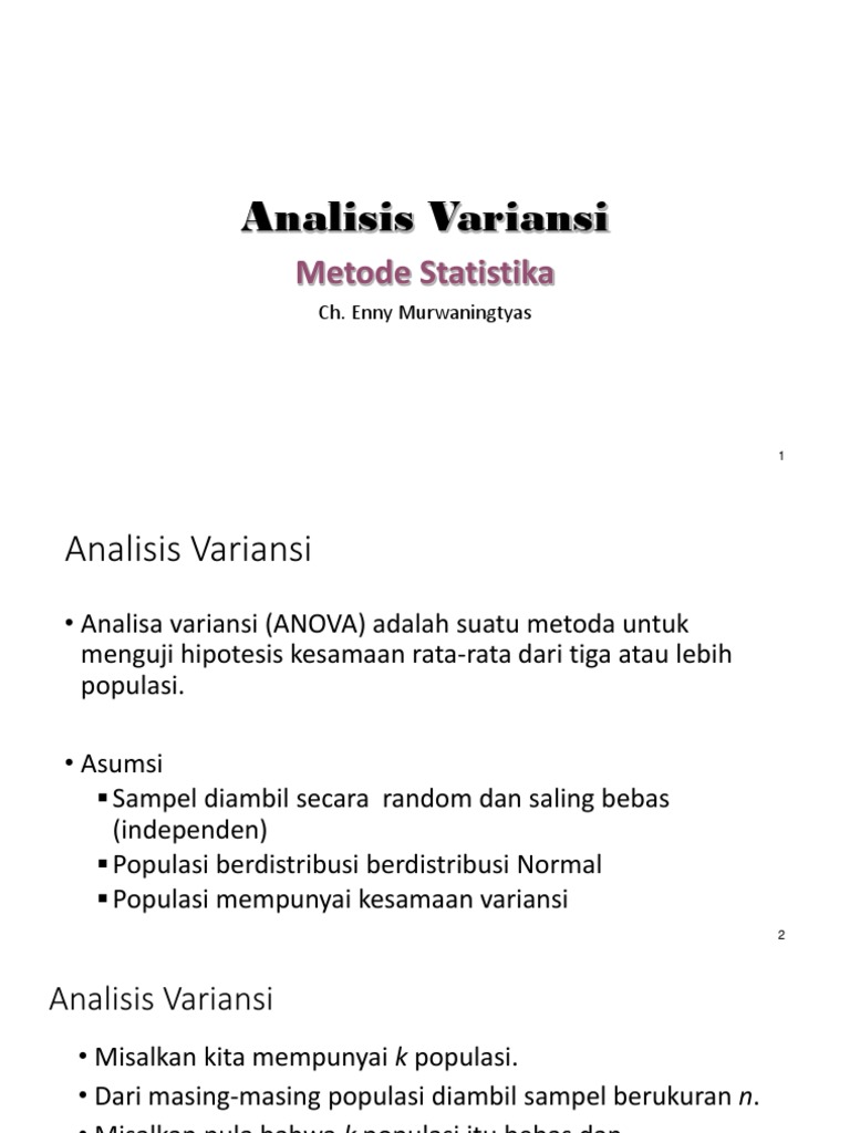 Panduan ANOVA untuk Peneliti | PDF