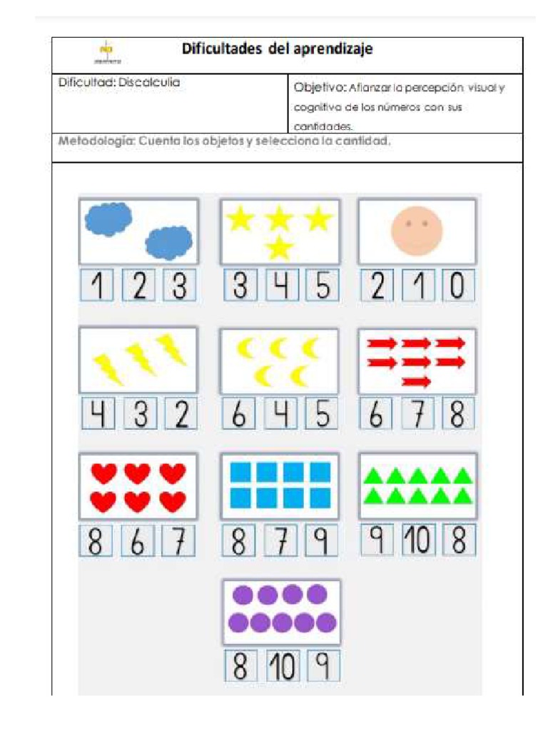 Ejercicios para Atender La Discalculia | PDF