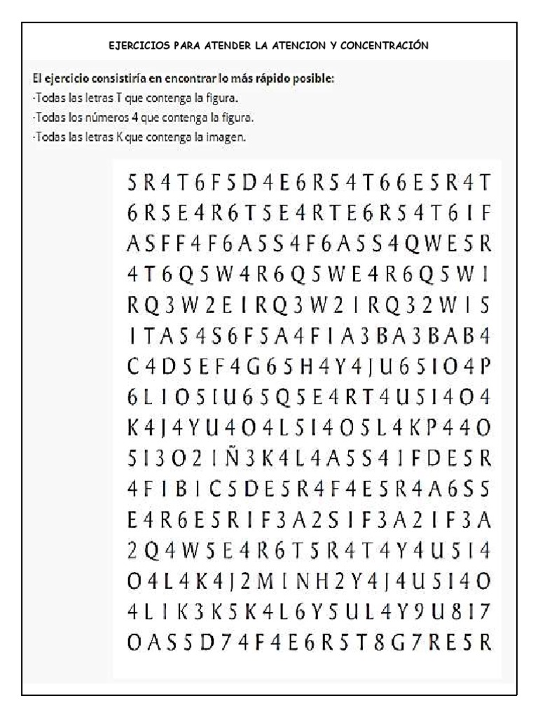 Ejercicios para Trabajar La Atencion y Concentracion | PDF