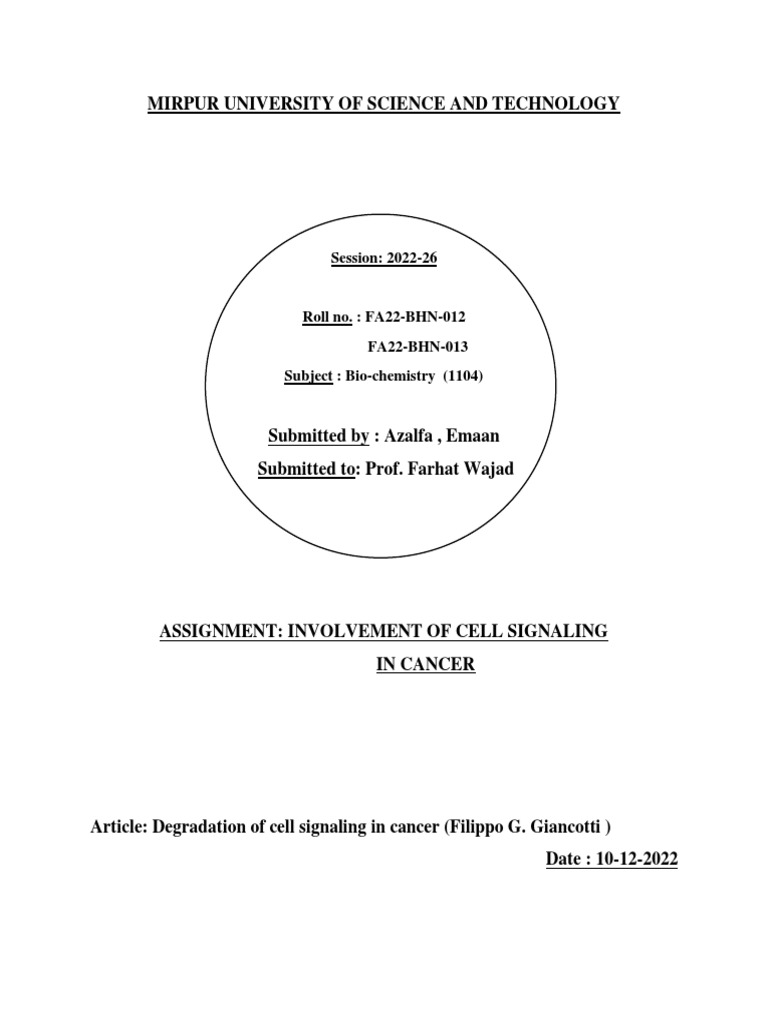 Biochemistry Assignment, Roll No 12 and 13 | PDF | Kinase | Protein Kinase B