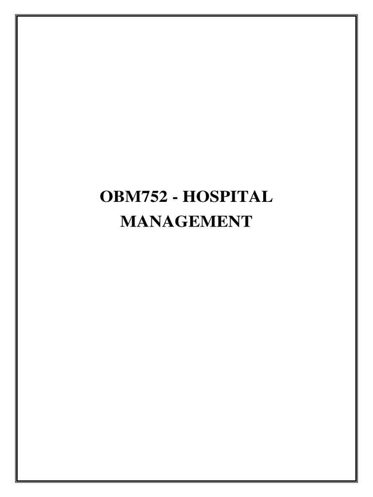 Obm752 Hospital Management 1629103400 HMT Notes | PDF | Human Resource ...