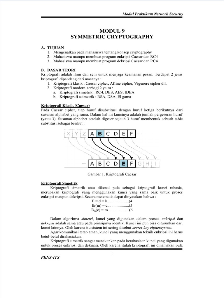 Praktikum Kriptografi Simetrik dan RC4 | PDF
