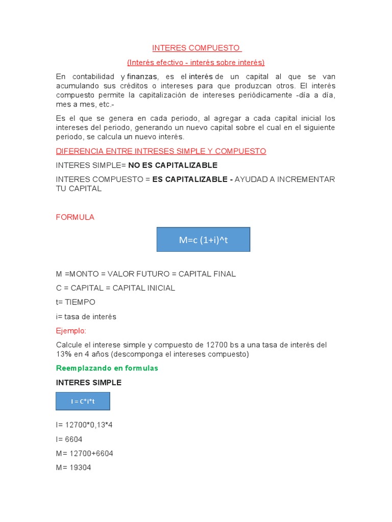 Interes Compuesto | PDF