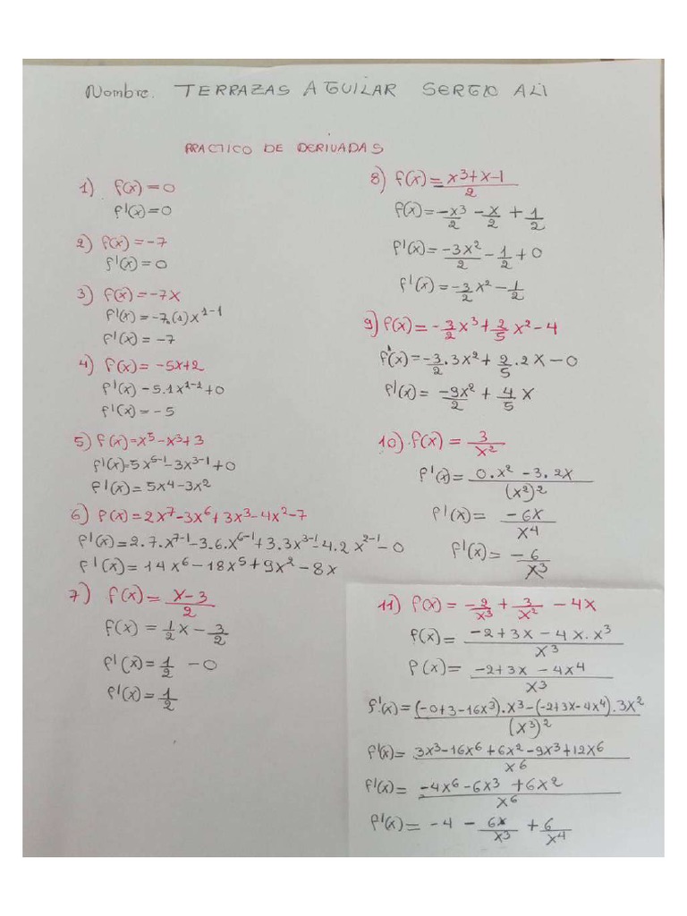 Practico Derivadas 29nov | PDF