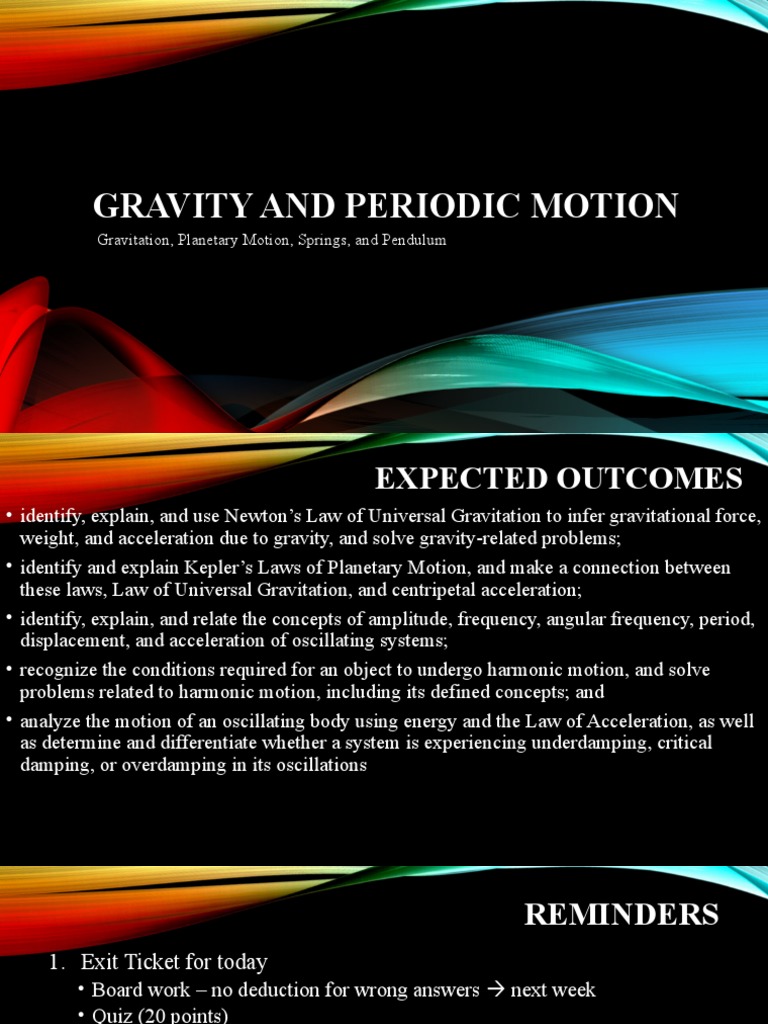 Mod 9 - Gravity and Periodic Motion | PDF | Tide | Force