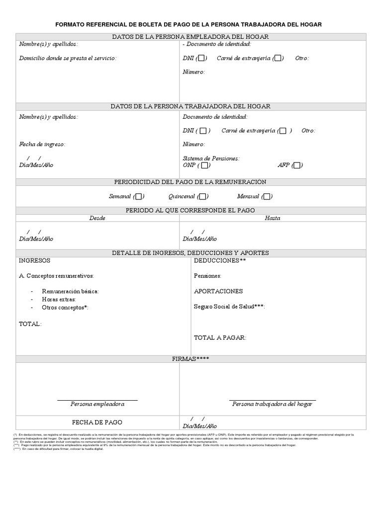 FORMATO Boleta de Pagos | PDF | Salario | Economias