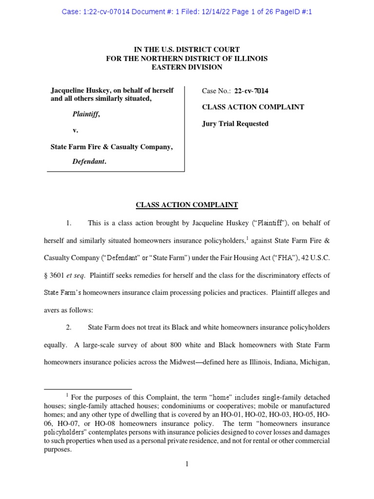 State Farm Class Action | PDF | Class Action | Insurance