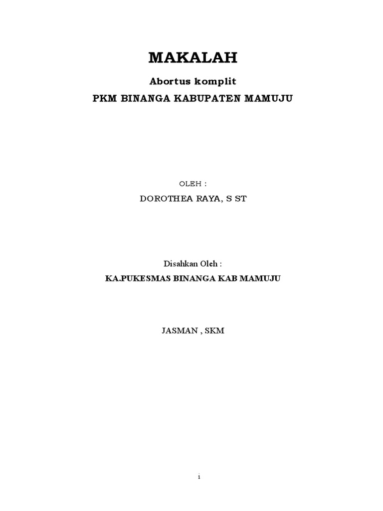 Panduan Lengkap Abortus Inkomplit | PDF | Kesehatan Holistik | Sains ...