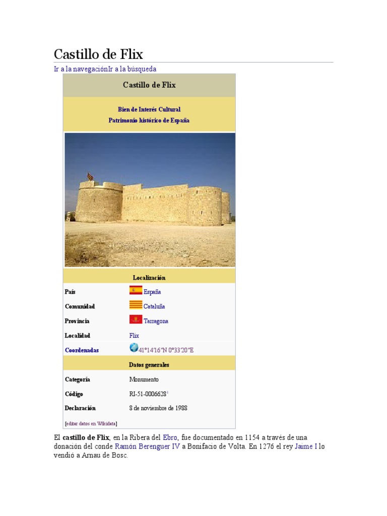 Castillo de Flix | PDF | Castillo