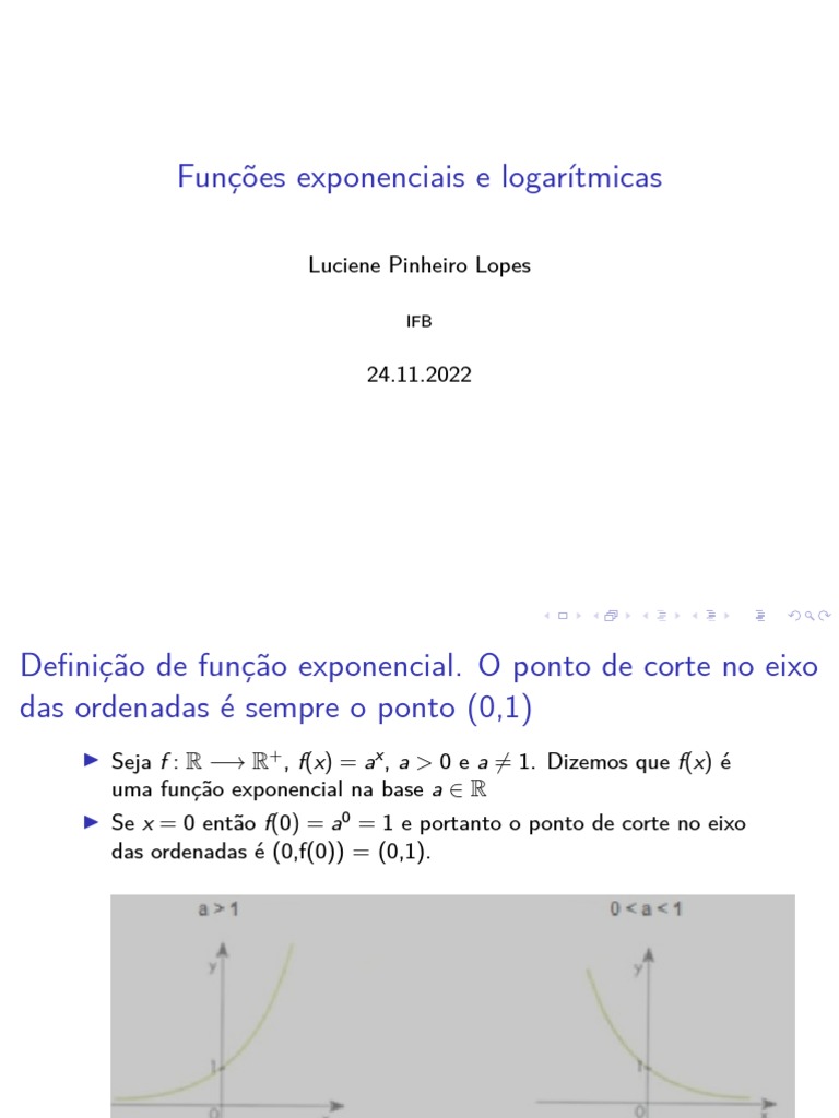 Funções Exponenciais e Logarítmicas | PDF | Logaritmo | Função (Matemática)