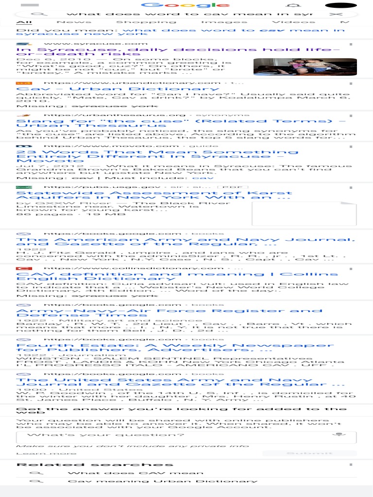 What Does Word To Cav Mean in Syracuse New York - Google Search | PDF ...