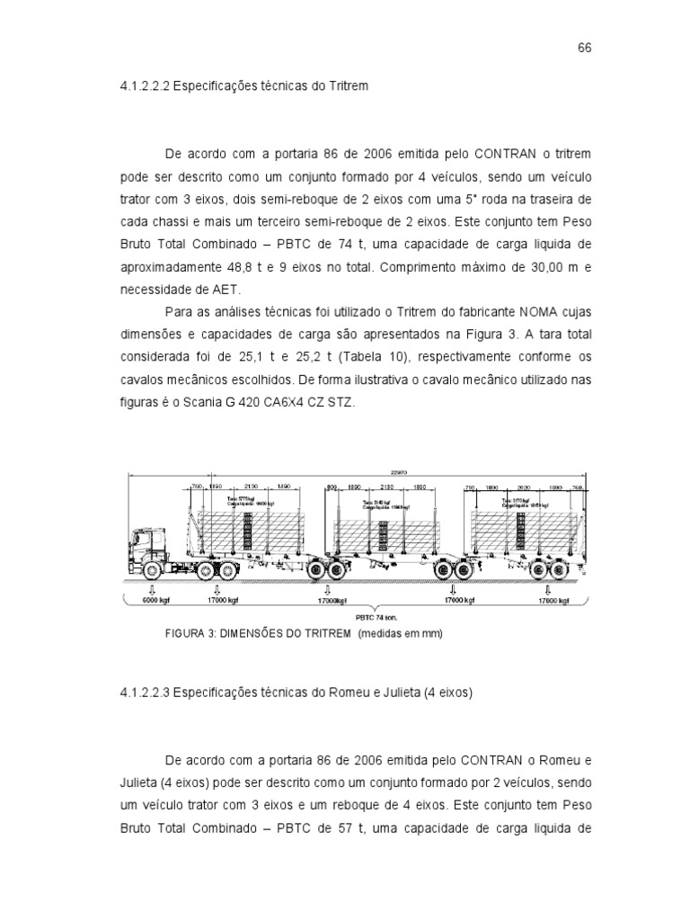 Especificações Técnicas do Tritrem | PDF