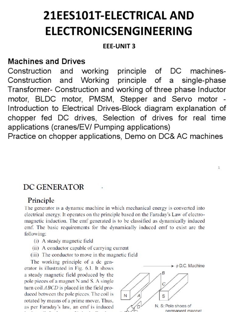 Beee-Unit 3 | PDF | Electric Motor | Transformer