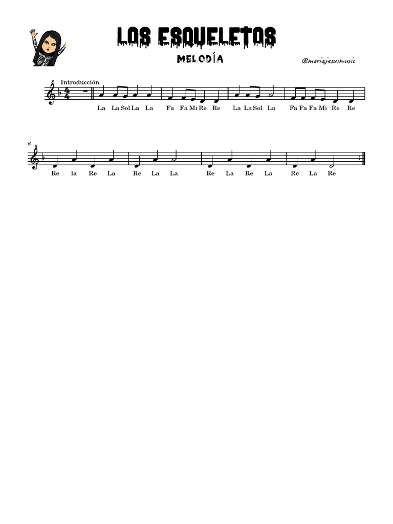 Los Esqueletos Partitura Melodía | PDF