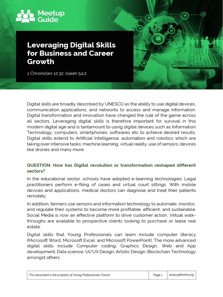 Leveraging Digital Skills For Business and Career Growth | PDF ...