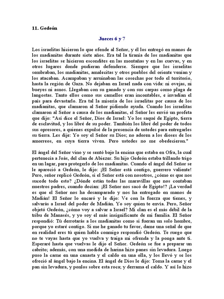 Gedeón: Jueces 6 y 7 | PDF | Pueblos antiguos del Cercano Oriente ...