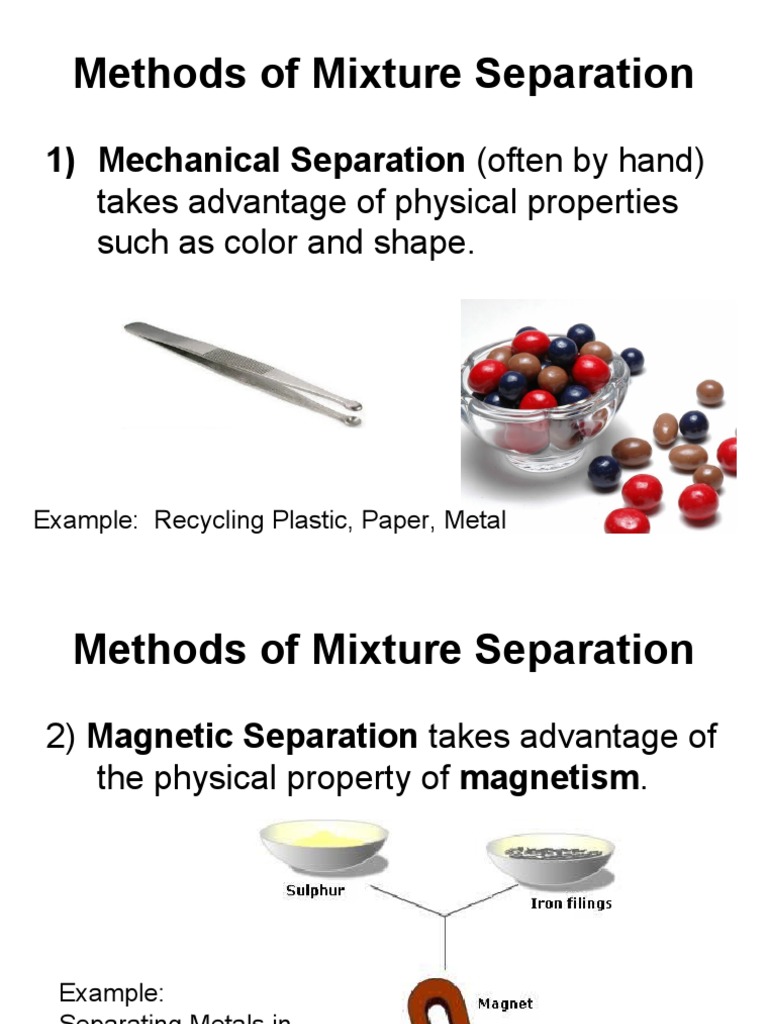 Mixture Separation Techniques | PDF | Mixture | Filtration