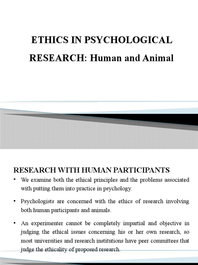 Ethics in Psychological Research-1 | PDF | Informed Consent | Experiment