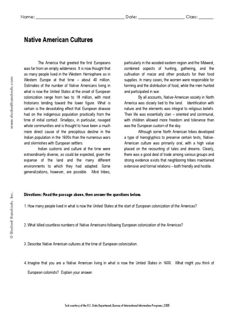 01 03 Native American Cultures | PDF | Indigenous Peoples Of The ...