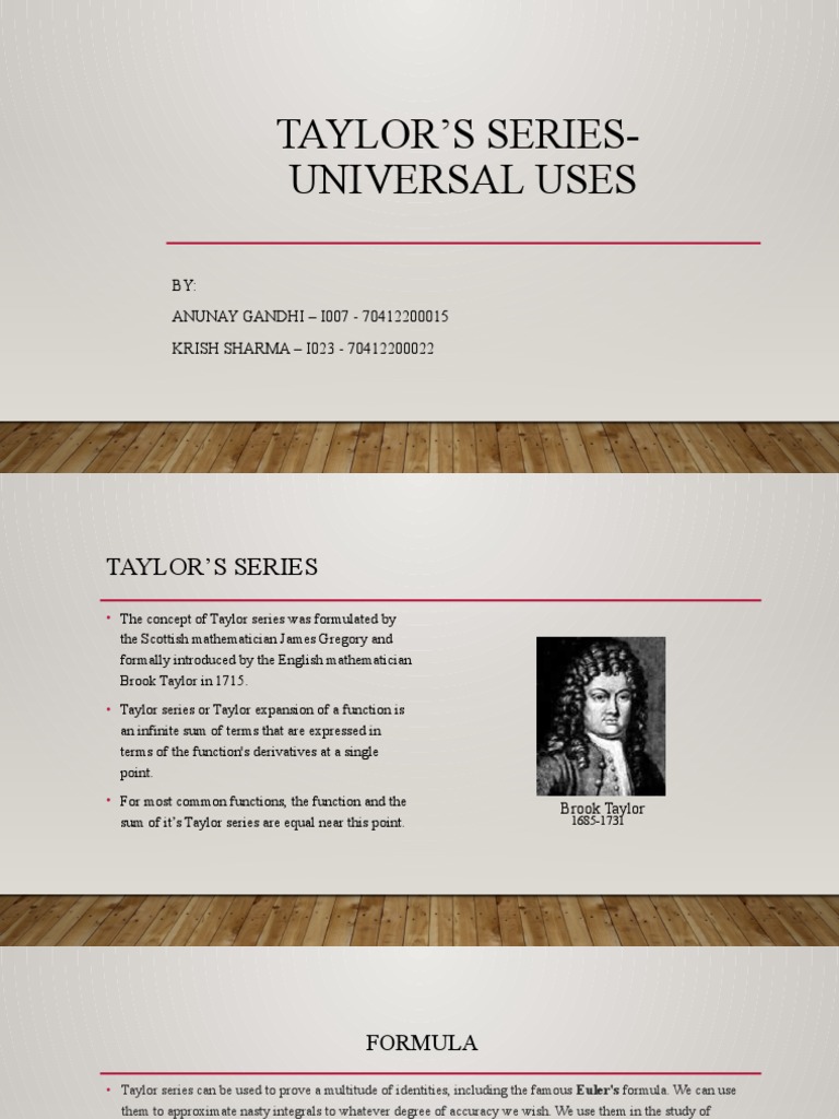 Calculus PPT Taylor's Series | PDF | Function (Mathematics) | Derivative