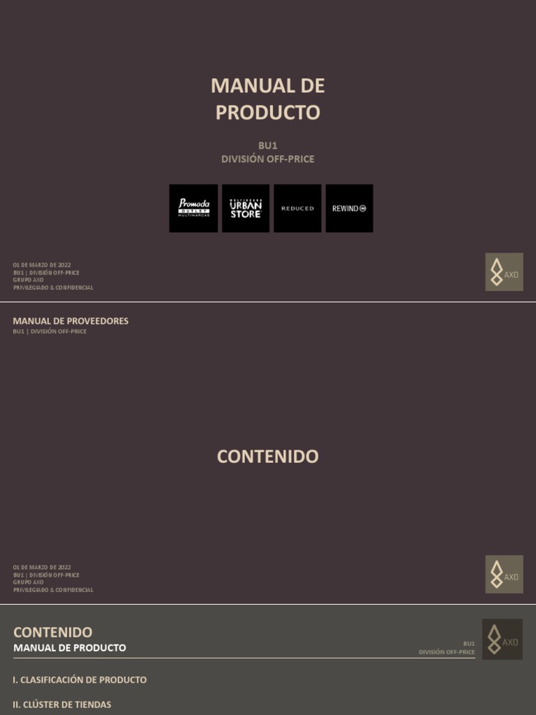 Manual de Producto Division Off-Price Grupo Axo | PDF | Ropa | Bienes ...