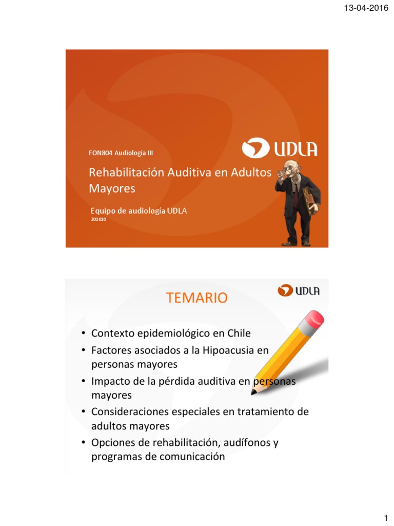 Clase N 9 Rehabilitacio N Auditiva En Adultos Mayores Pdf Oído