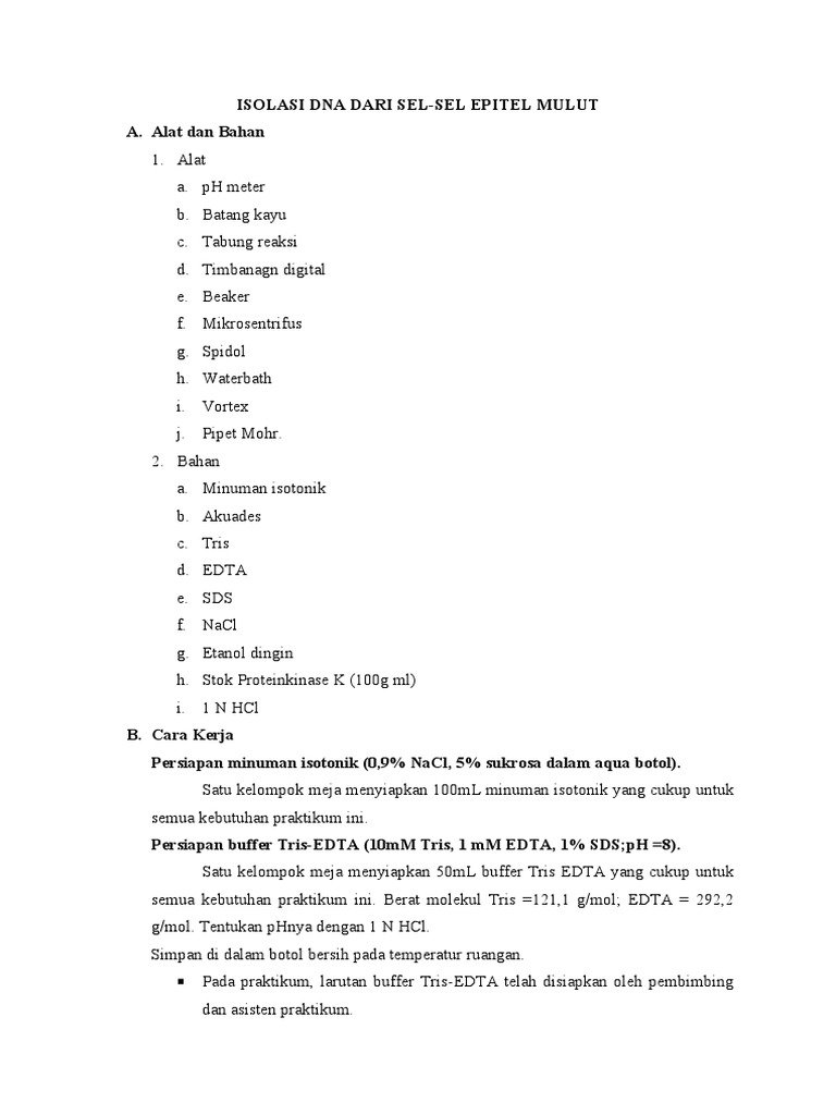 Isolasi DNA Dari Sel | PDF | Sains & Matematika