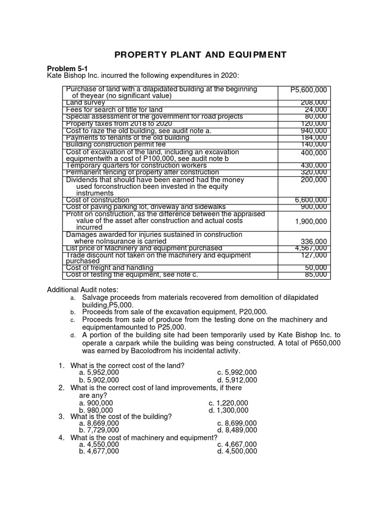 Intermediate Accounting 1 Property Plant and Equipment | PDF | Depreciation | Book Value
