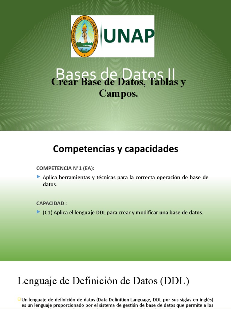 Crear Base de Datos, Tablas y Campos. | PDF | Informática | Ciencias de ... Crear Base de Datos, Tablas y Campos. | PDF | Informática | Ciencias de ...
