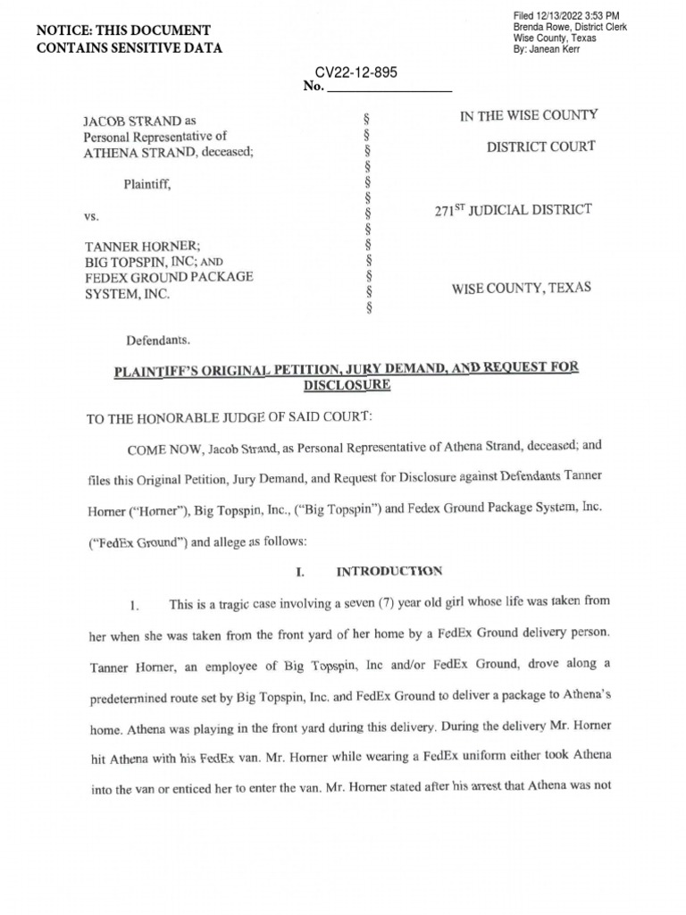 Jacob Strand Lawsuit | PDF | Damages | Negligence