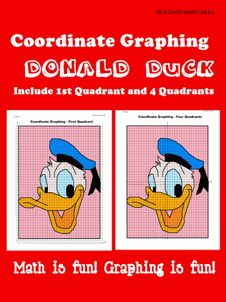 Coordinateplanedonaldduck 1 Pdf Cartesian Coordinate System