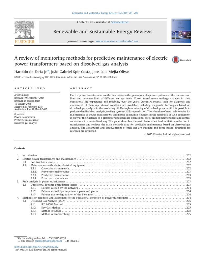 A Review of Monitoring Methods for Predictive Maintenance of Electric Power Transformers Based ...