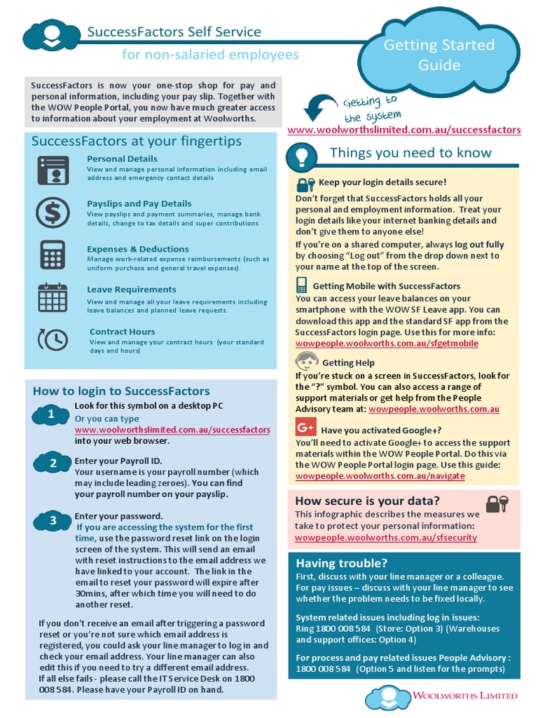 SuccessFactors GettingStarted SelfServiceEBA | PDF | Password | Paycheck