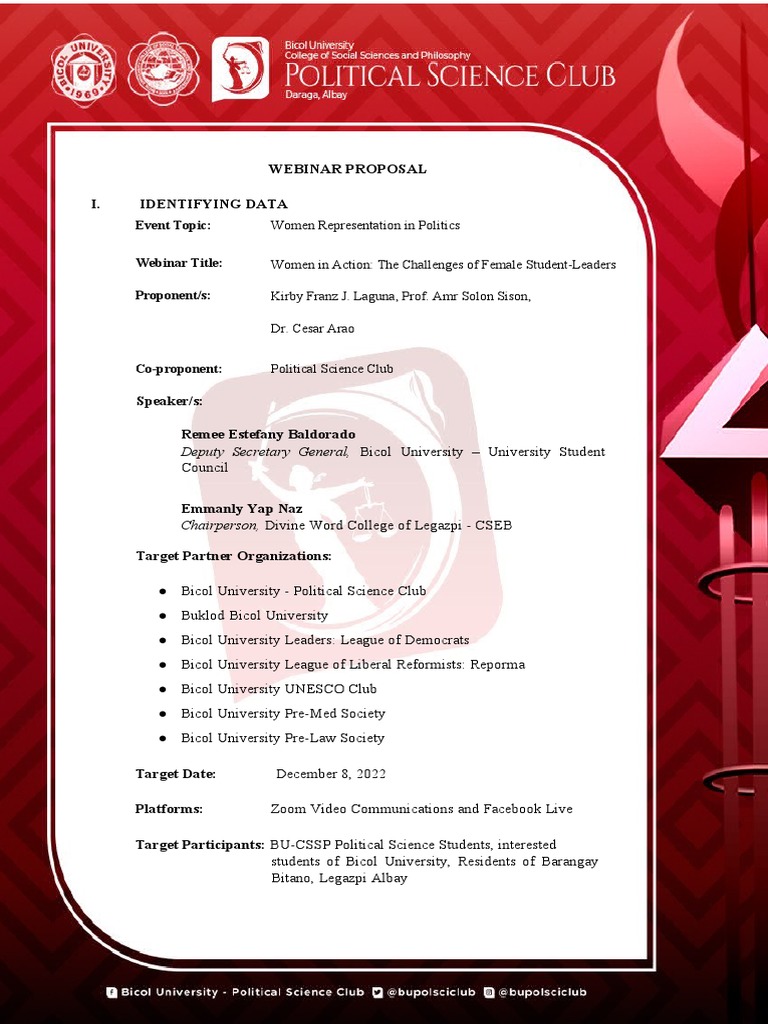 Department Proposal Women in Action EDITED NA TALAGA | PDF