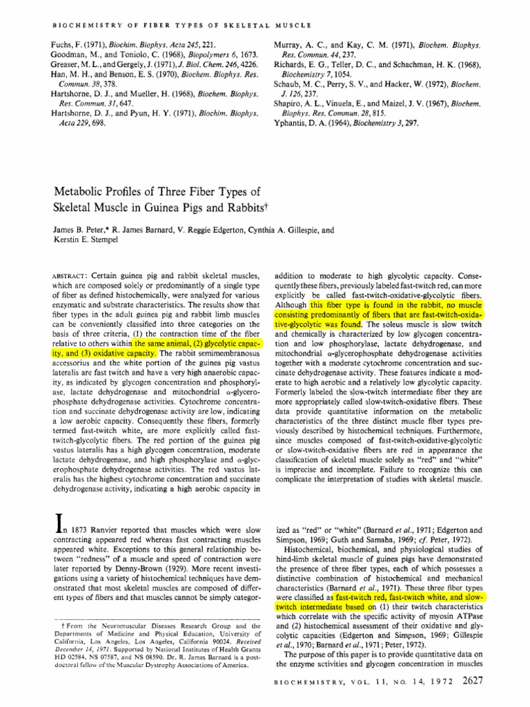 Peter Et Al. 1972 - Fiber Types Guinea Pigs&Rabbits | PDF | Skeletal ...