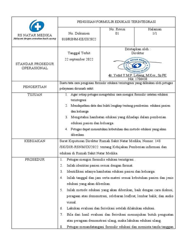Spo Pengisian Form Edukasi | PDF