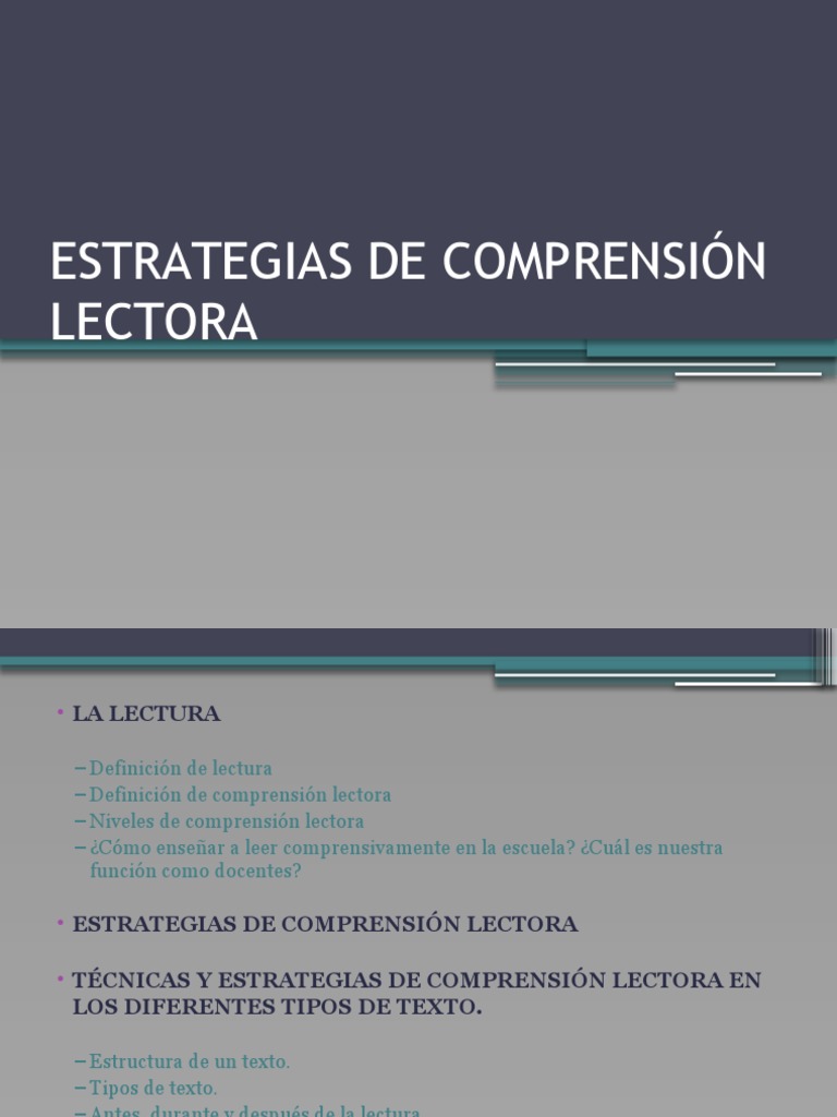 Estrategias de Comprensión Lectora | PDF | Comprensión lectora ...