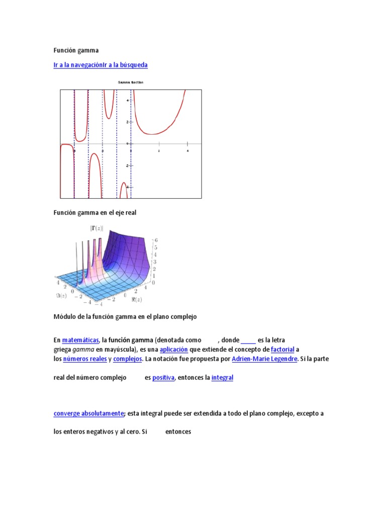 Función Gamma | PDF | Combinatoria | Matemáticas