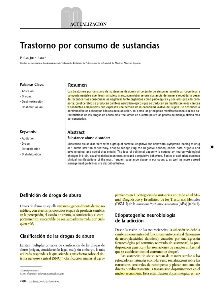 Trastornos Por Consumo de Sustancias | PDF