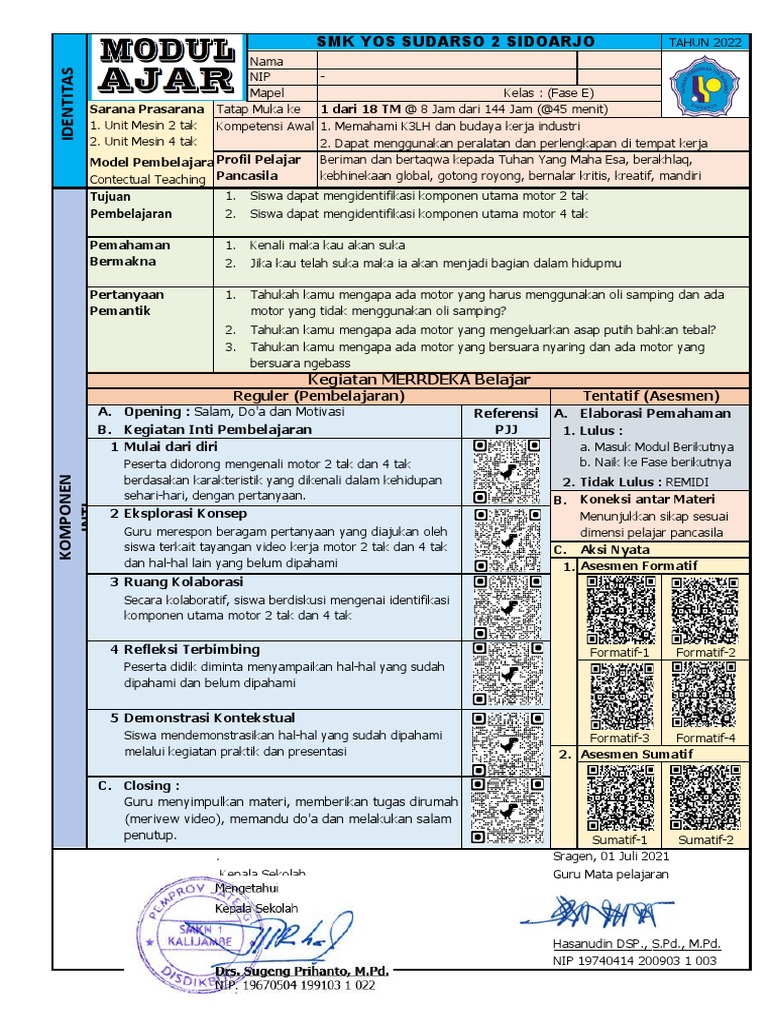 Model Ajar SMK Yos 2 | PDF