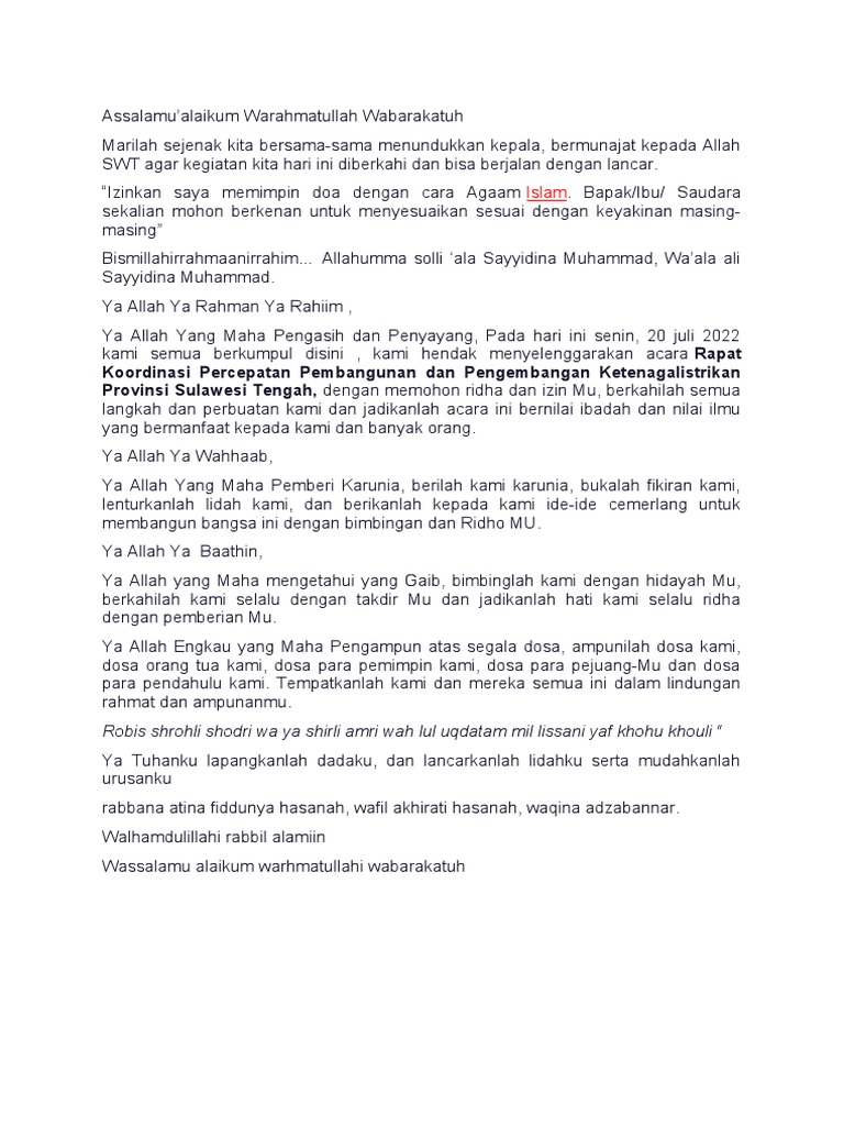Pembacaan Doa | PDF