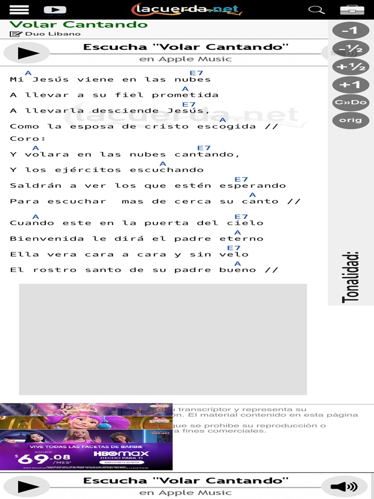 Volar Cantando, Duo Libano Acordes | PDF
